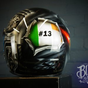 Irish Flag #13 Skull Motorcycle Helmet Custom Airbrush Art